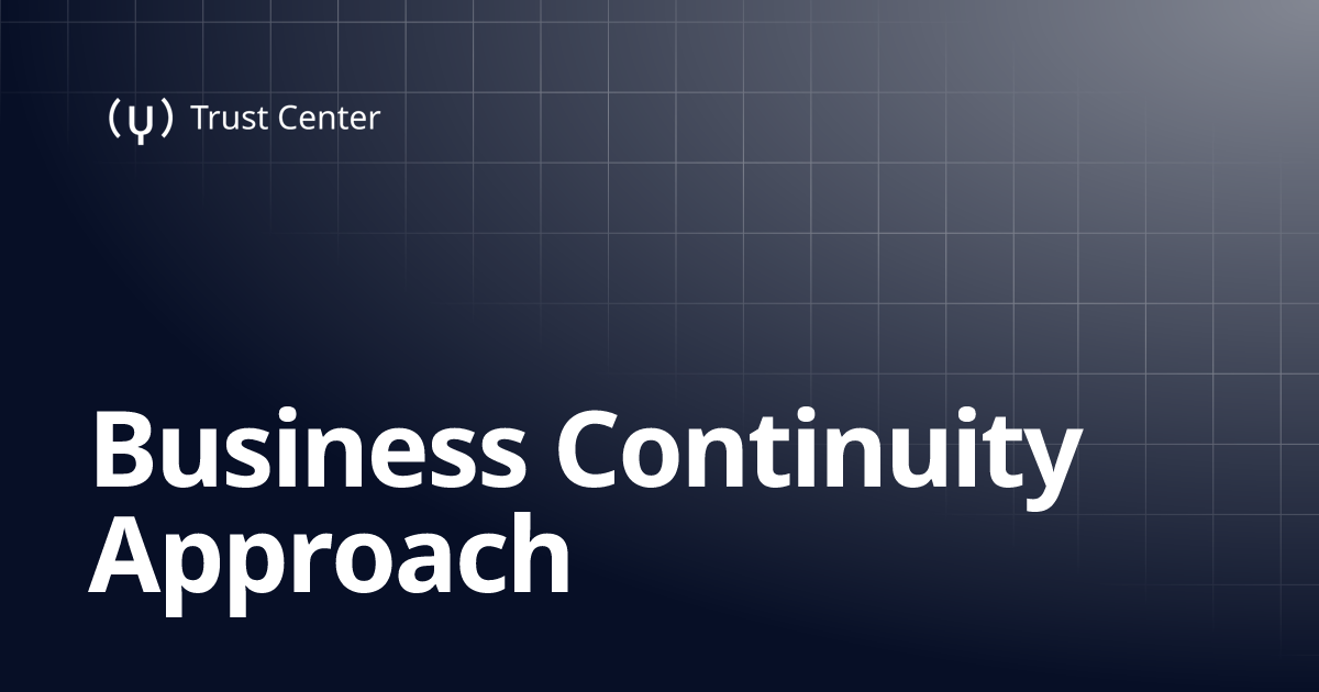 Business Continuity Approach | Syntphony Trust Center
